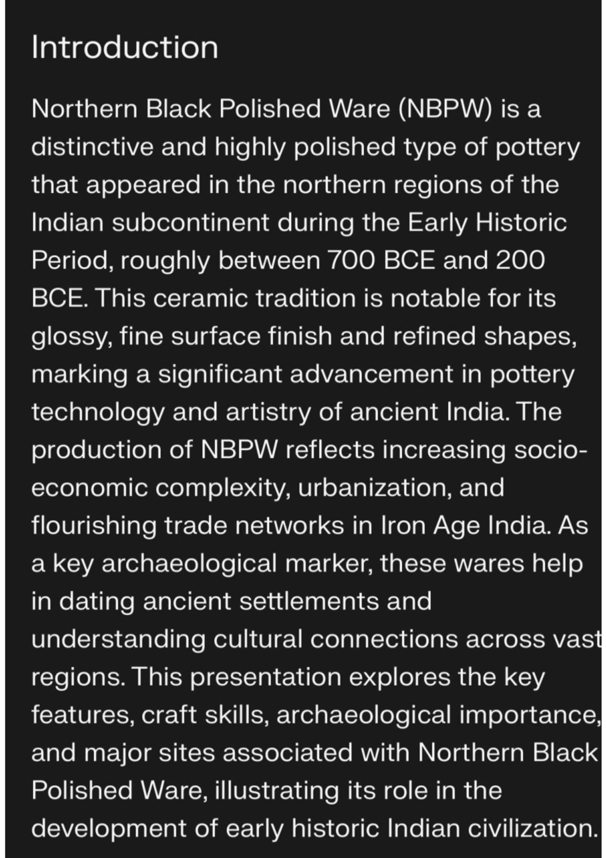 NBPW: Key Features and Archaeological Significance of Northern Black ...