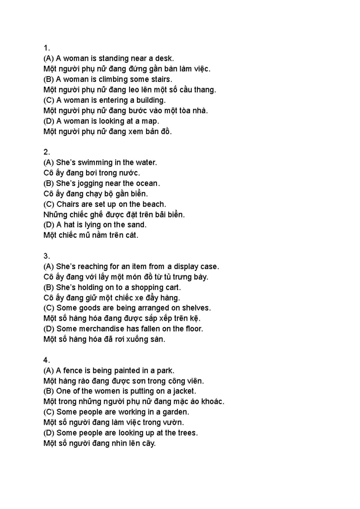 English-Vietnamese Descriptions: Part 1 - Hay - Studocu