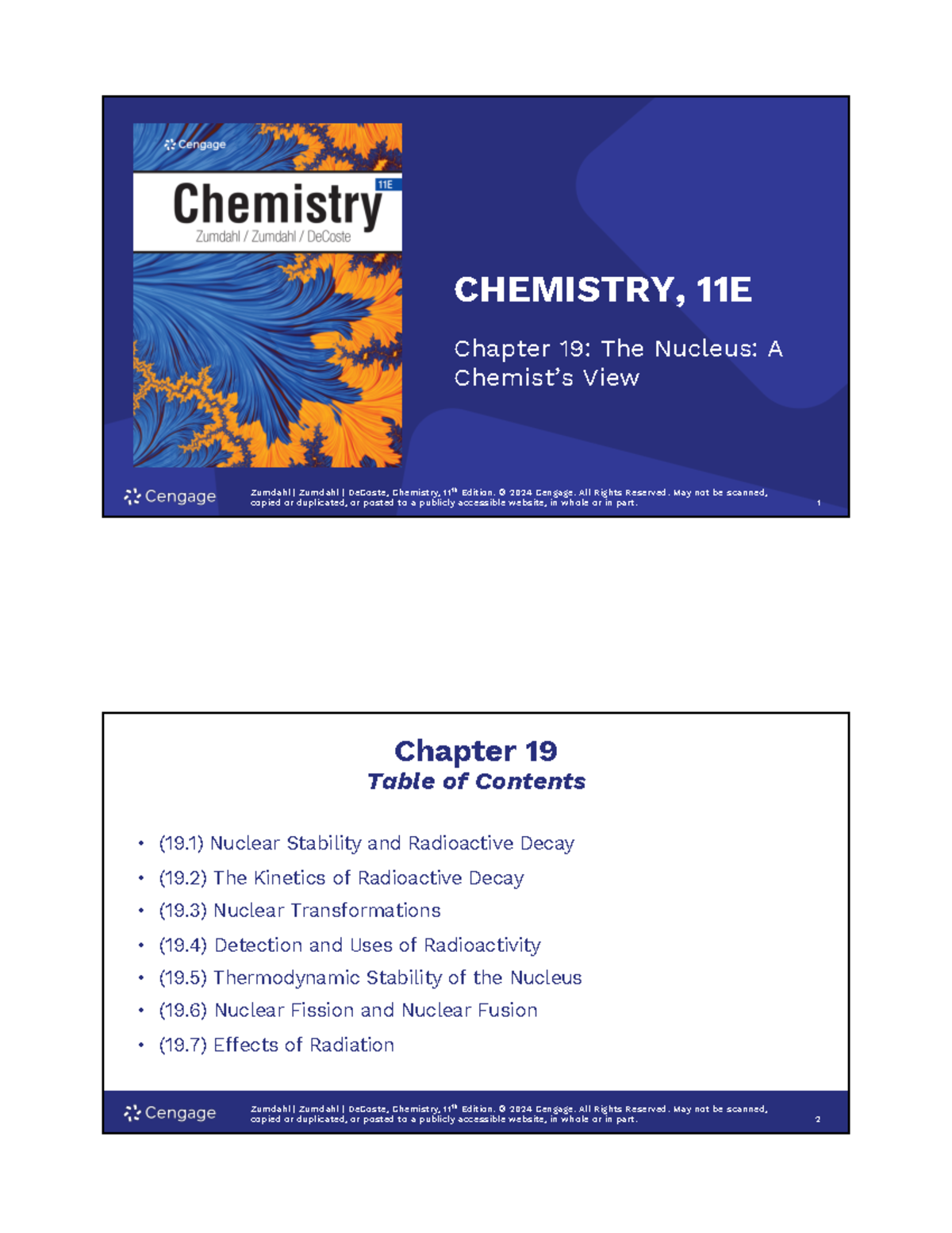 M2 Lecture 3 (Nuclear Chemistry) - 1 Zumdahl | Zumdahl | DeCoste, Chemistry, 11th Edition ...