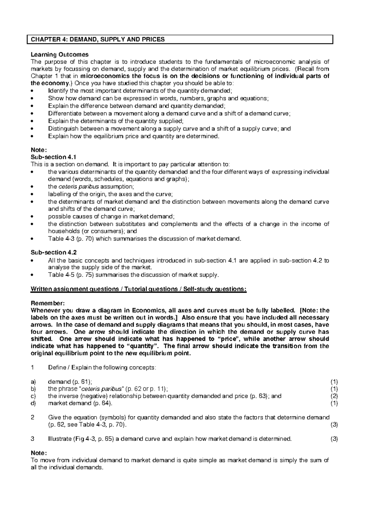 Chapter 4 - Study Guide - economic - CHAPTER 4: DEMAND, SUPPLY AND ...