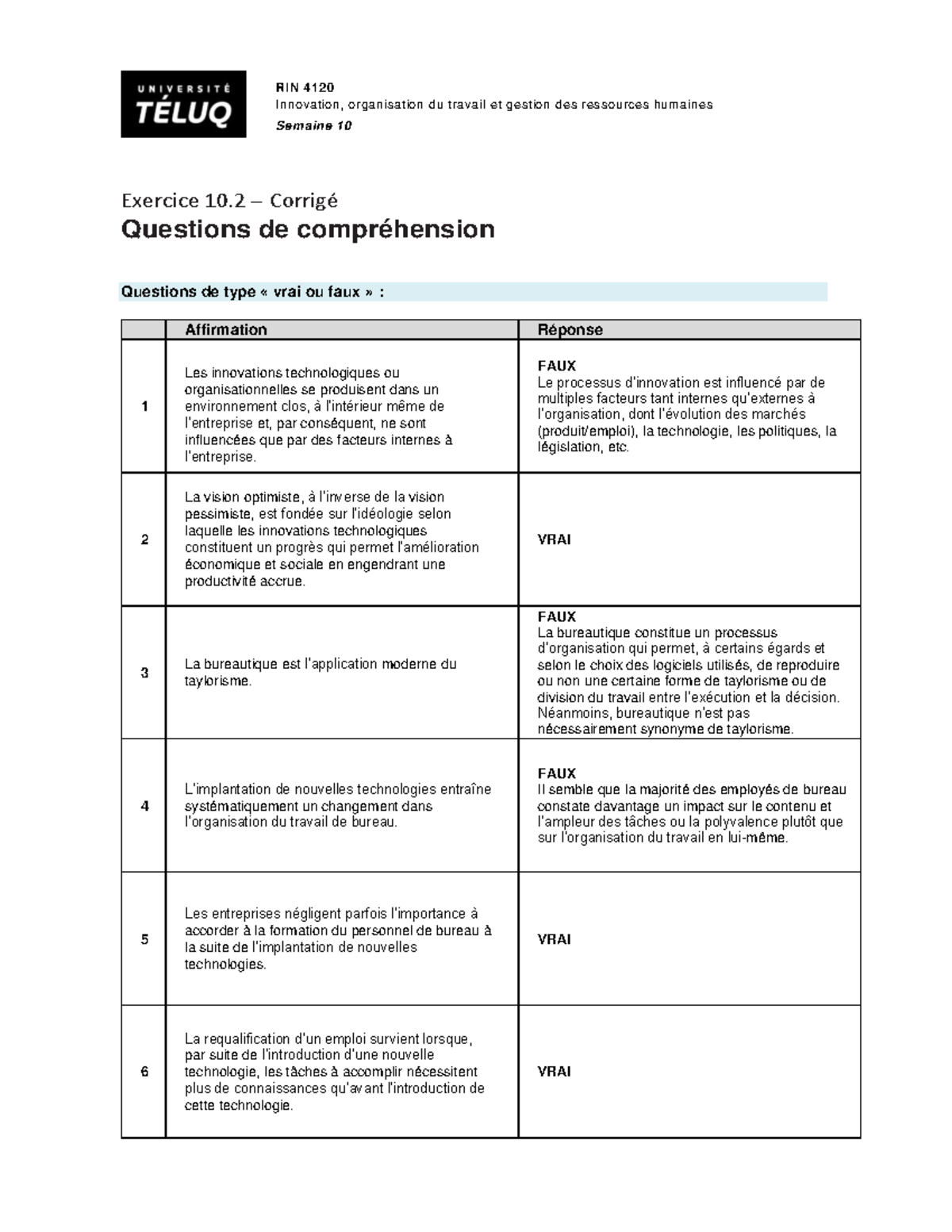 RIN 4120 Exercice 10.2 Corrigé - Questions de Compréhension et QCM ...