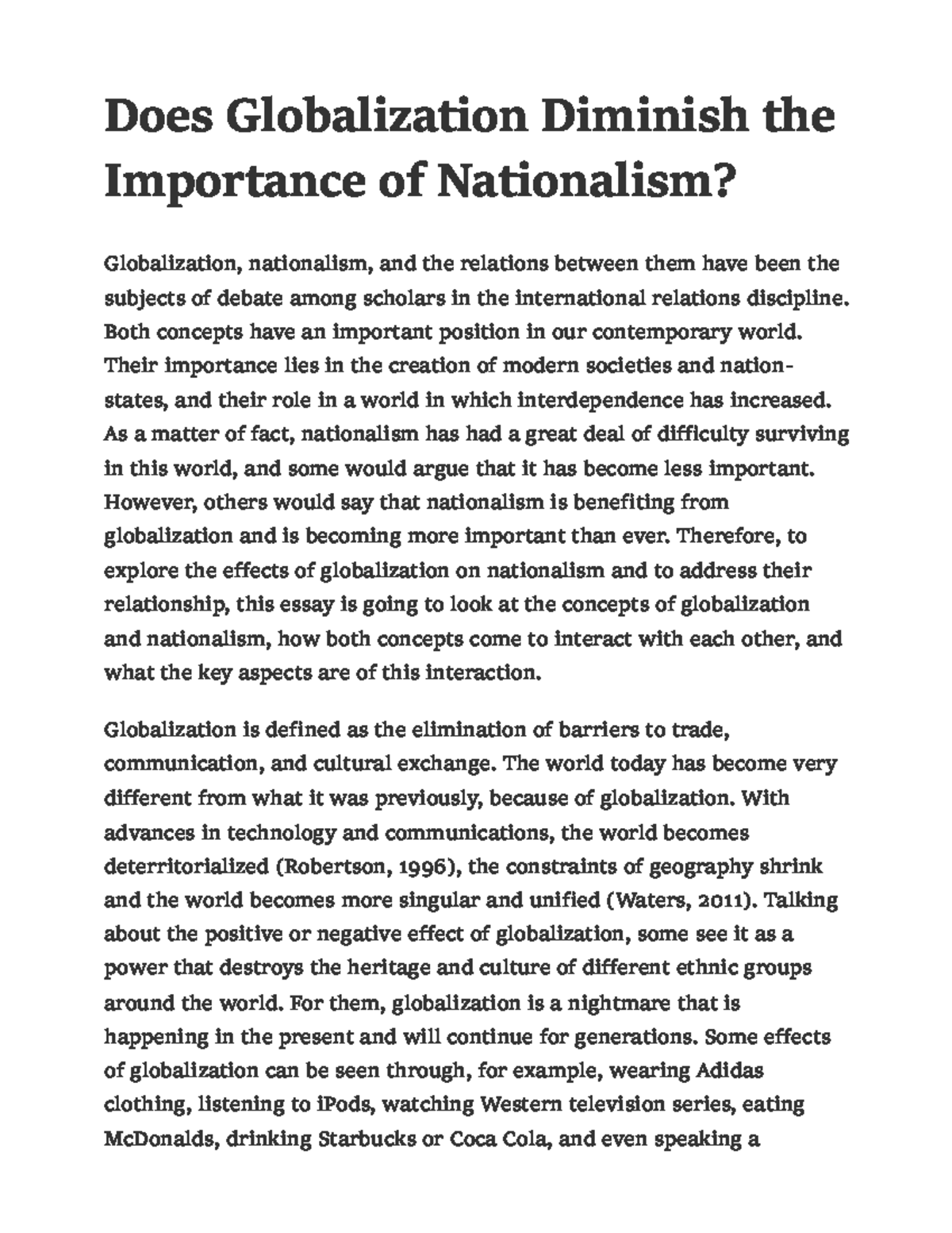 Globalization and Nationalism: A Complex Interplay Explored - Studocu