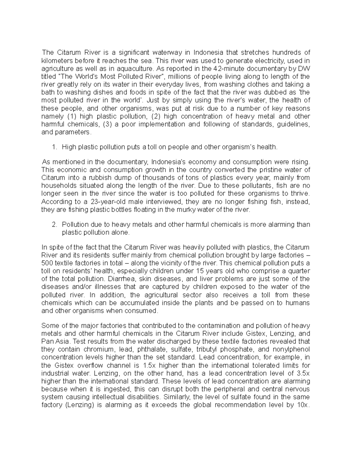 The World's Most Polluted River - Citarum River in Indonesia - The ...