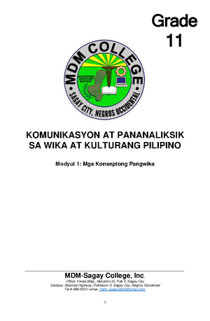 Personal Development Module 2 Week 2 - Lecture Notes 2 - Grade 11 ...