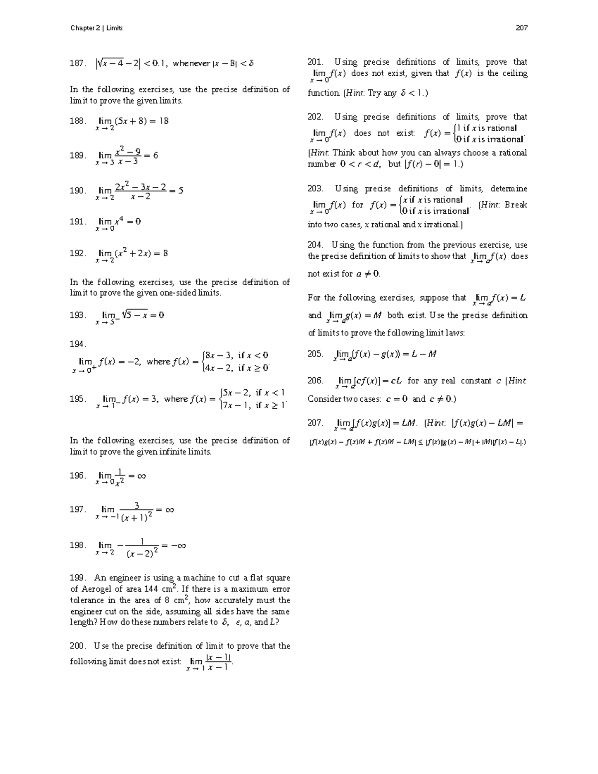 Chapter 2: Limits and Their Precise Definitions - Calculus 101 - Studocu