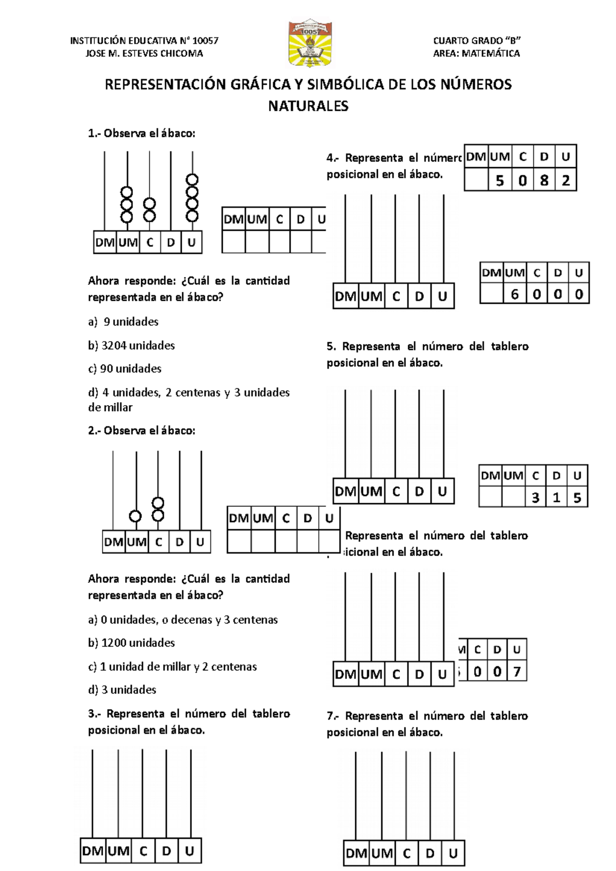 Representación Gráfica Y Simbólica DE LOS Números Naturales ...