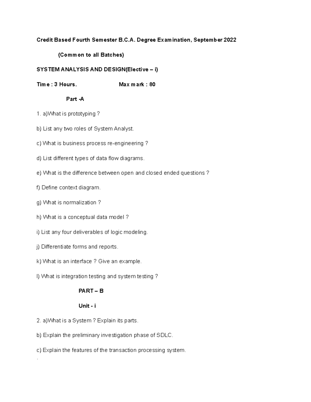 System Analysis and Design Notes - BCA 4th Sem Exam September 2022 ...