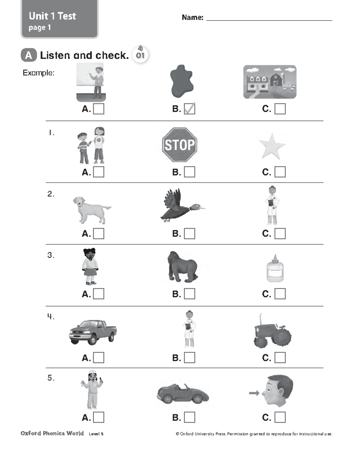 OPW Level 5 Unit 1 Test: Listening & Writing Activities - Studocu