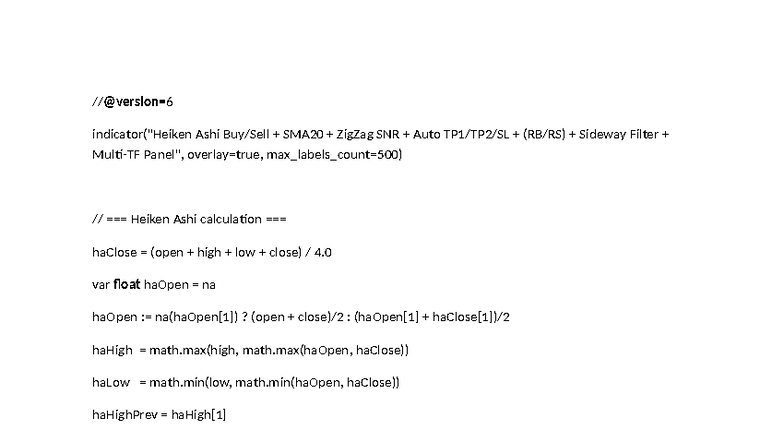 Ashi SMA20 ZigZag SNR Auto Sideway Filter Calculation Notes - Studocu
