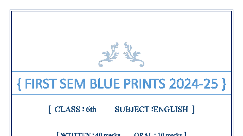 Study Manzil 6 English SA1: First Semester Exam Blueprint - Studocu