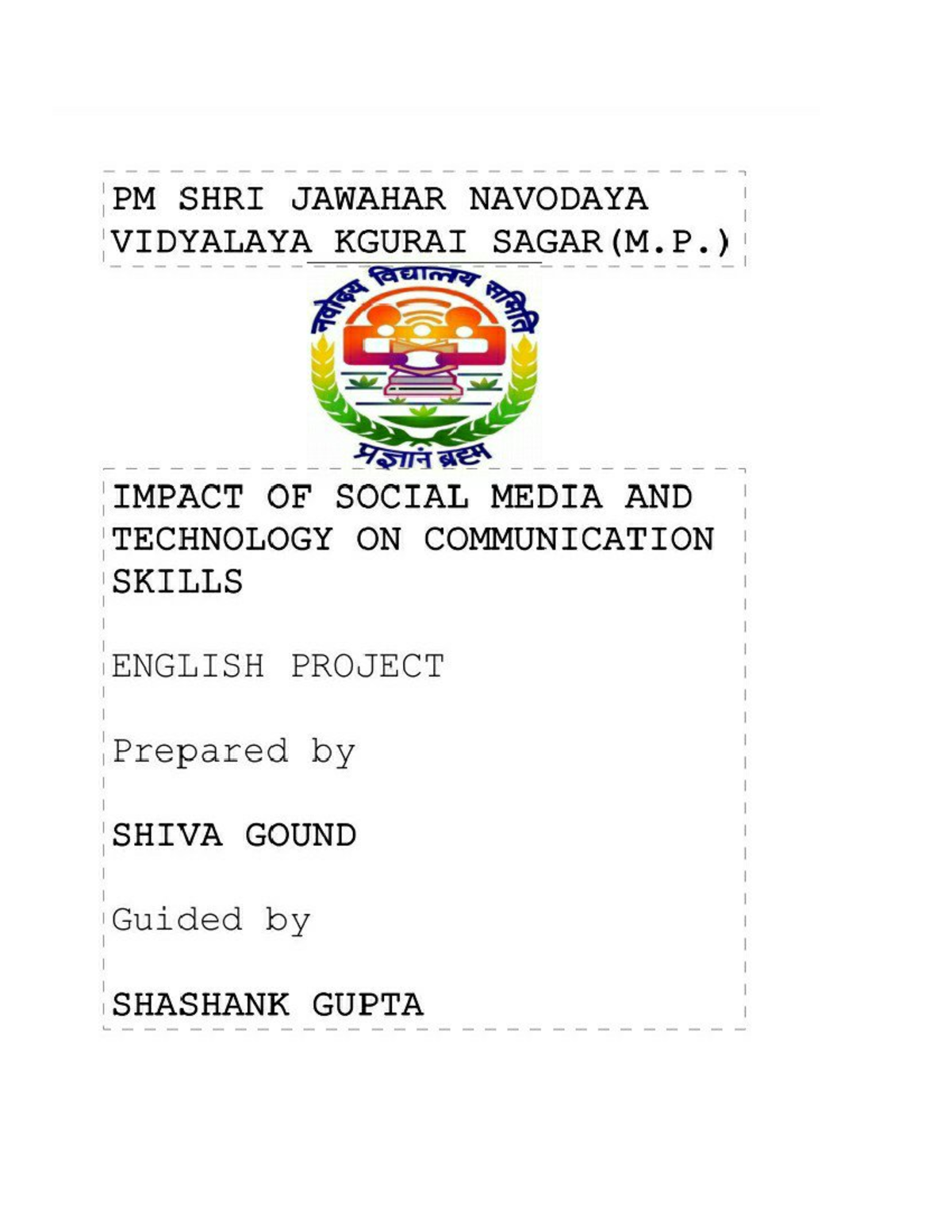 Impact of Social Media & Tech on Communication Skills - Class XII B ...