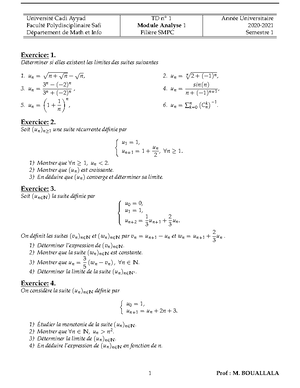 Analyse 1 - Math Exemple exams + corrigé analyse_1 - Studocu