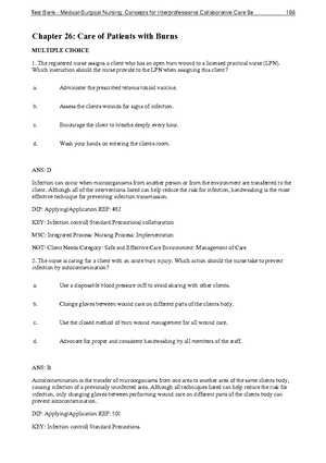 Ch 62 - Practice questions for exams - Chapter 62: Managements of ...