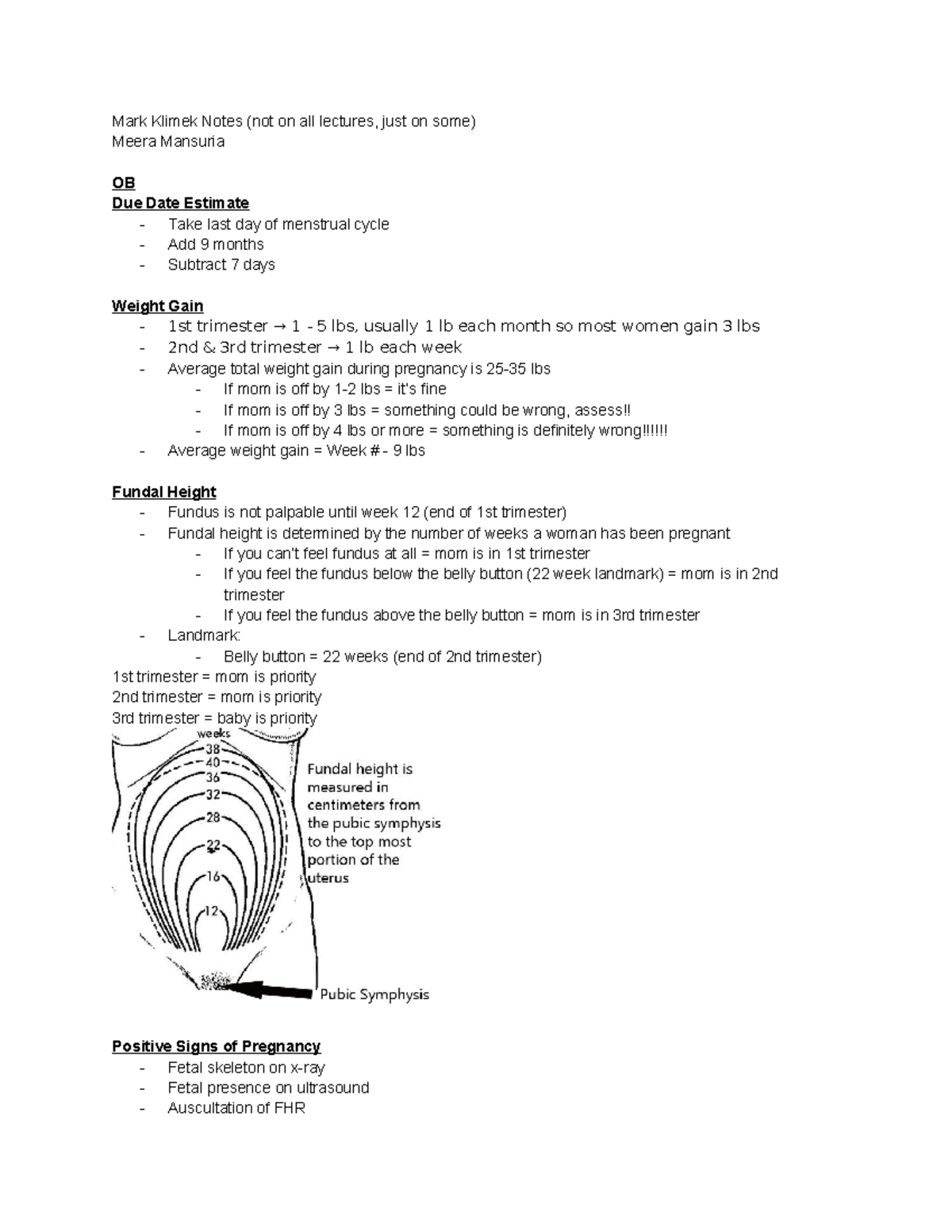 OB 101: Mark Klimek Final Exam Notes on Pregnancy and Childbirth - Studocu