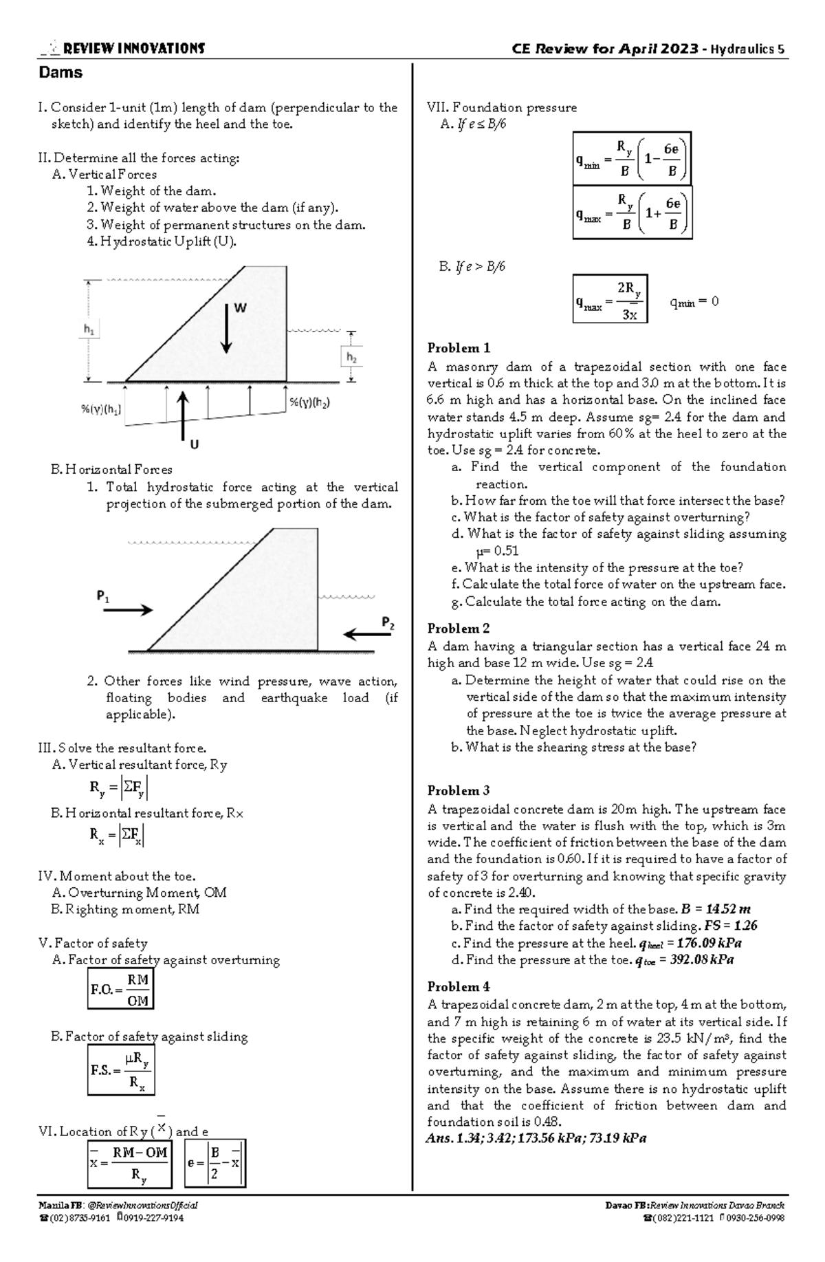 Hyd 5 - Comprehensive Hydraulics Notes and Problems - Studocu