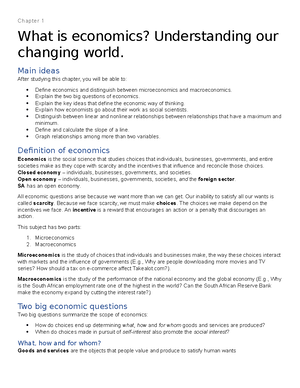 Chapter 1: Understanding Economics - Key Concepts and Principles - Studocu