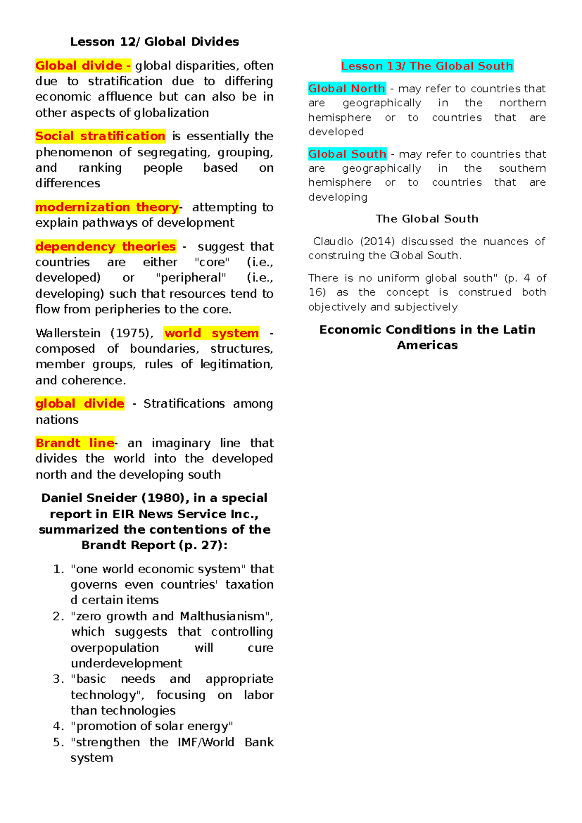 Lesson 12-14: Global Divides and Asian Regionalism Insights - Studocu