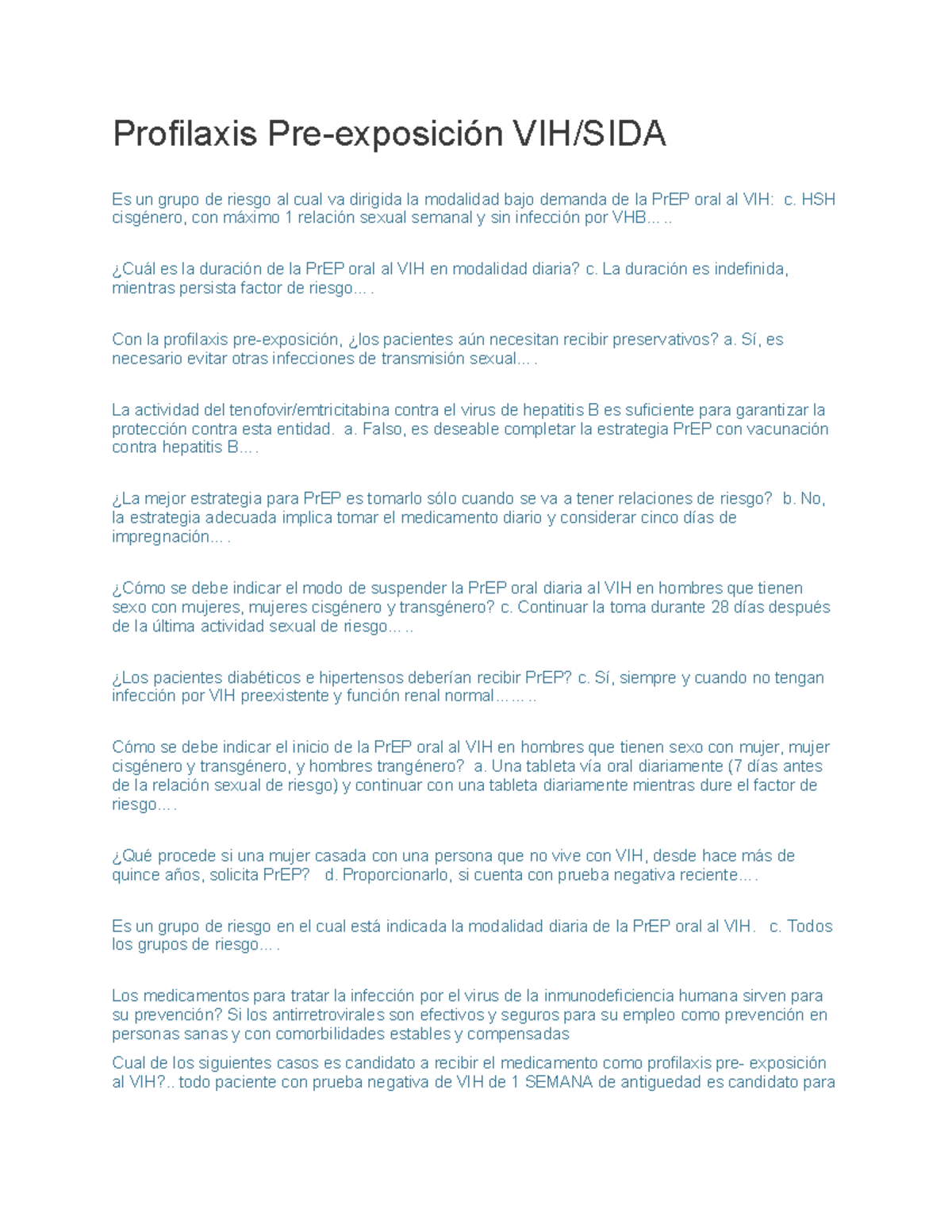 GUÍA SOBRE PROFILAXIS PRE-EXPOSICIÓN VIH/SIDA - Curso 4396 - Studocu