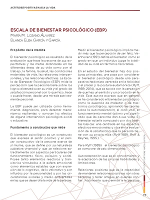 Escala de Bienestar Psicológico de Ryff: Análisis y Dimensiones - Studocu