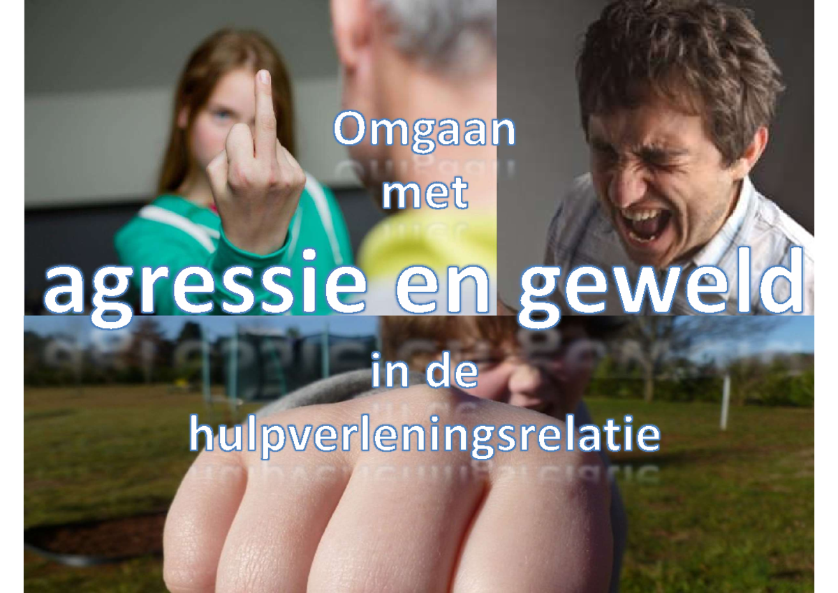 Omgaan met Agressie: Cursus PTV - PowerPoint Presentatie - Studocu
