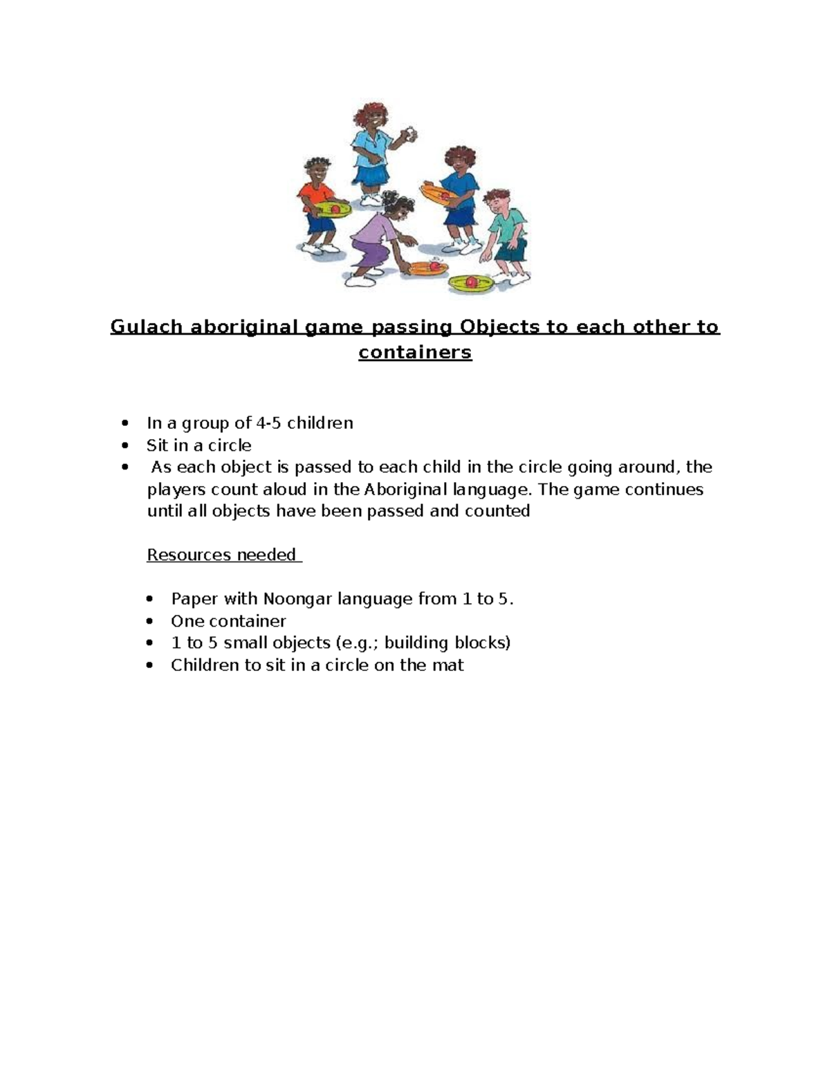 Aboriginal passing objects - Gulach aboriginal game passing Objects to ...