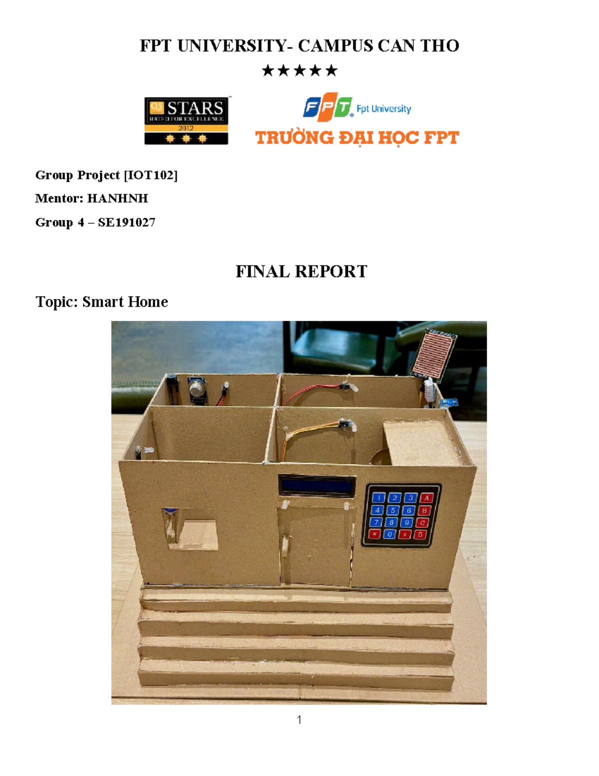 SE191027 Final Report: Smart Home Group Project by Group 4 - Studocu