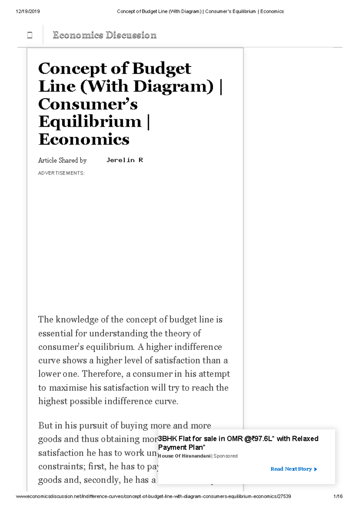 Concept of Budget Line (With Diagram) Consumer’s Equilibrium ...