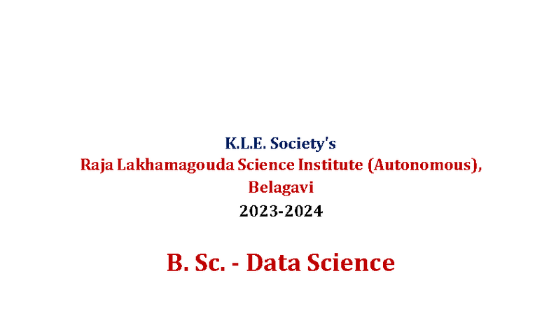 B.Sc. Data Science Syllabus Overview for I & II Semesters (23DS) - Studocu