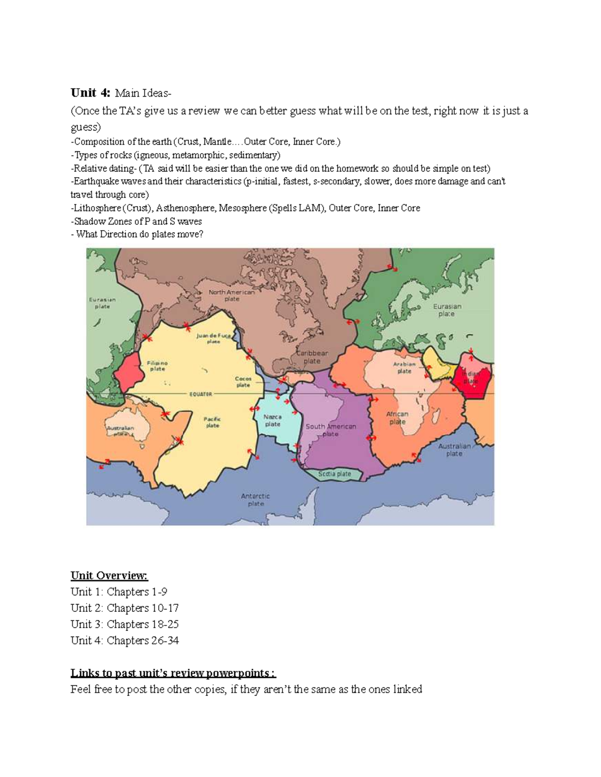PS100 - Unit 4: Earth Structure & Wave Characteristics Review - Studocu