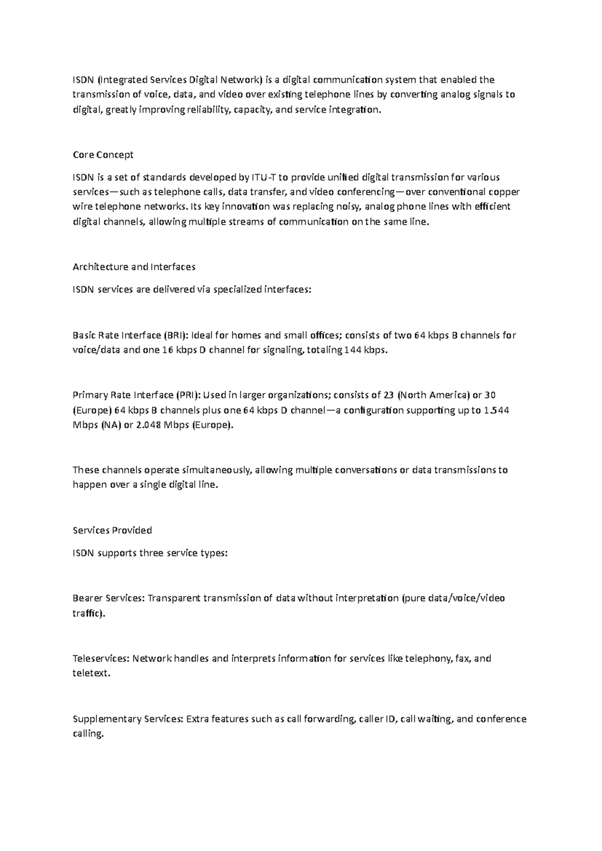 ISDN Tutorial: Understanding Integrated Services Digital Network - Studocu