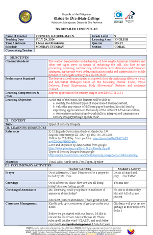 Lesson PLAN 7ES Grade 1O Emerald - GRADE 10 DAILY LESSON PLAN Region XI ...