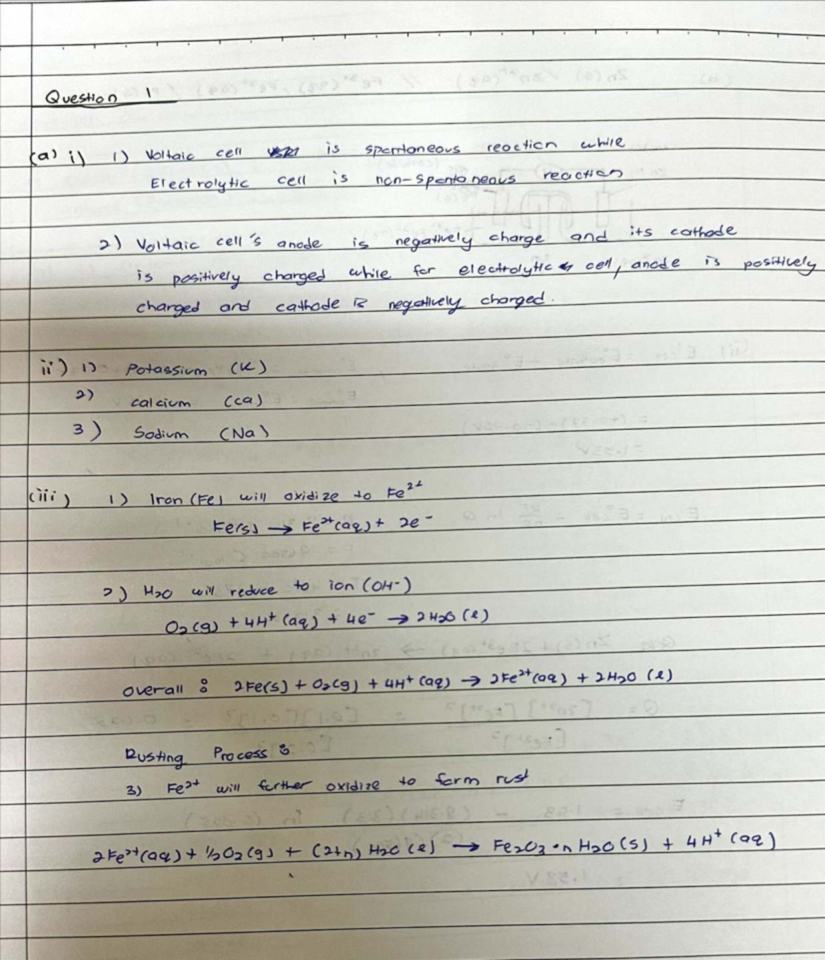 Electrochemistry Exercise: Voltaic and Electrolytic Cells Analysis ...