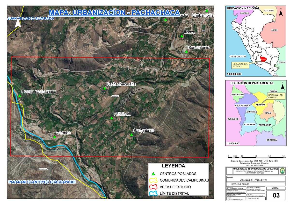 Mapa de urbanizacion - asd - BRASIL OCEANO PACIFICO BOLIVIA ECUADOR ...