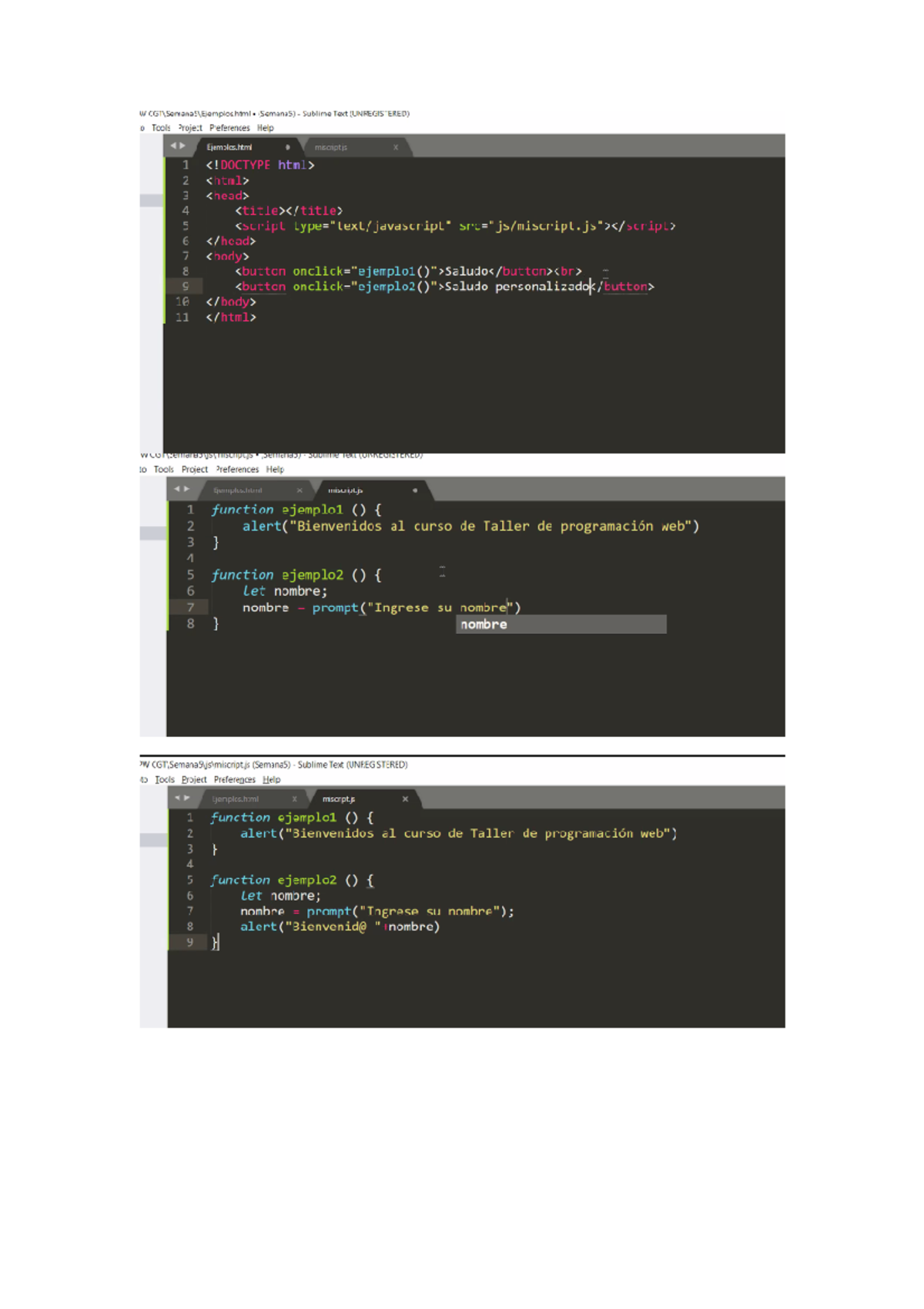 Varios Semana 5 - Taller de Programacion Web - Studocu