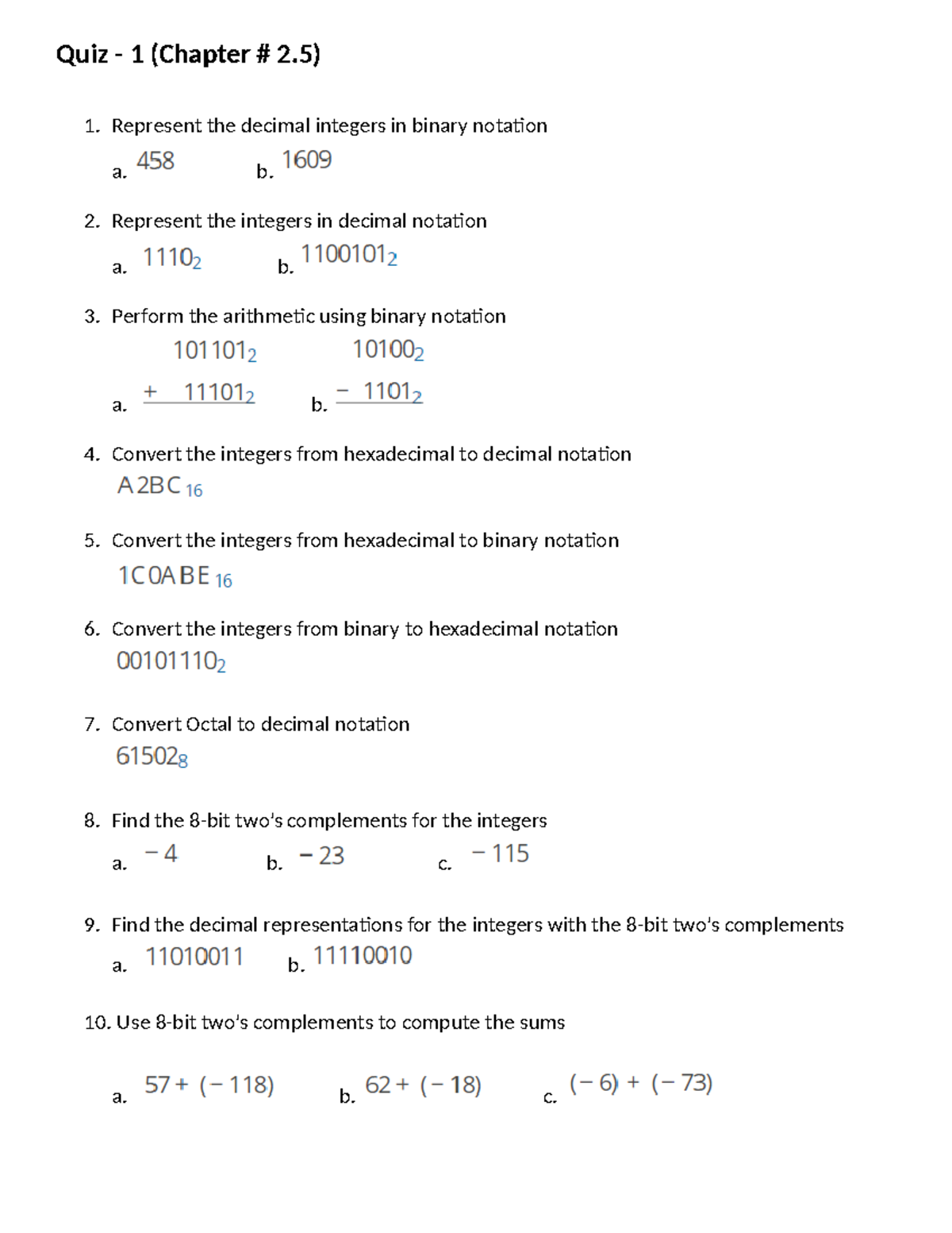 Chapter-2.1 and 2 - Chapter-2.1 and 2.3-quiz - Quiz - 1 (Chapter # 2) 1 ...