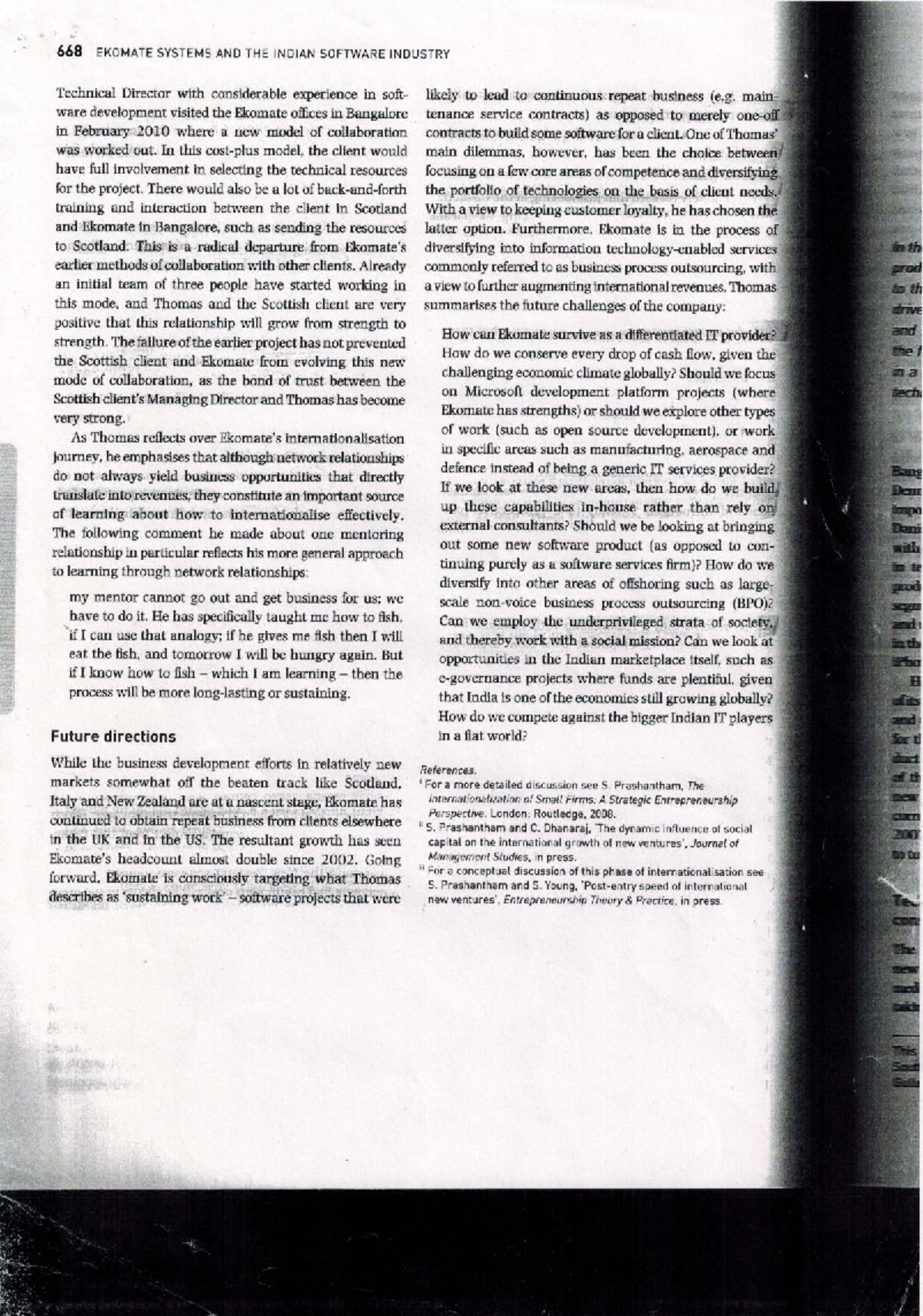 668 EKOMATE CASE STUDY: STRATEGIES IN INDIAN SOFTWARE INDUSTRY ...