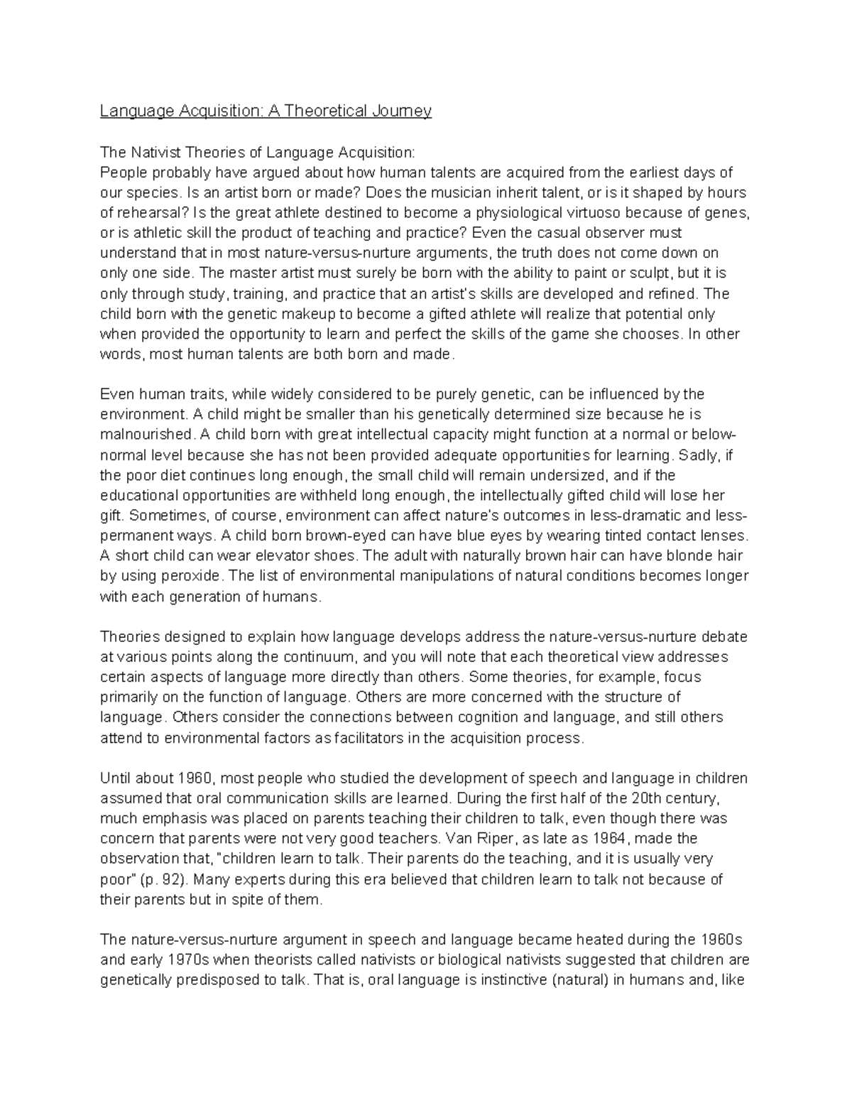 Language Acquisition Theories: Interactionist Perspectives (ENG 204 ...