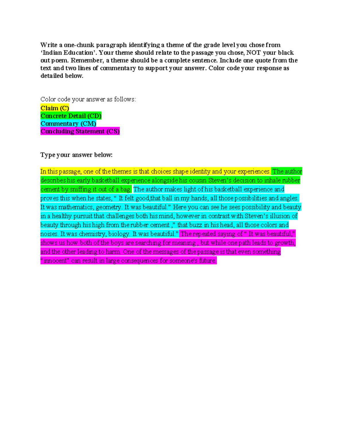 Theme Analysis: Choices Shape Identity in Work for Work Physics - Studocu
