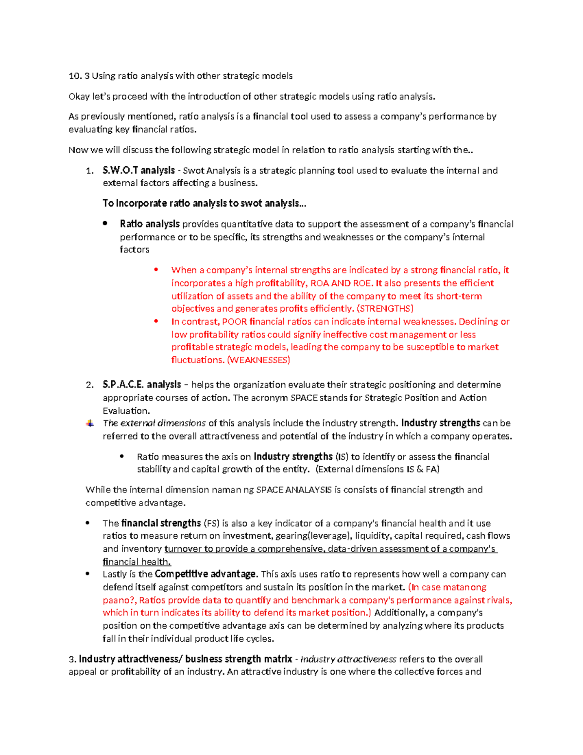 Using Ratio Analysis with Strategic Models: SWOT, SPACE, and BCG ...