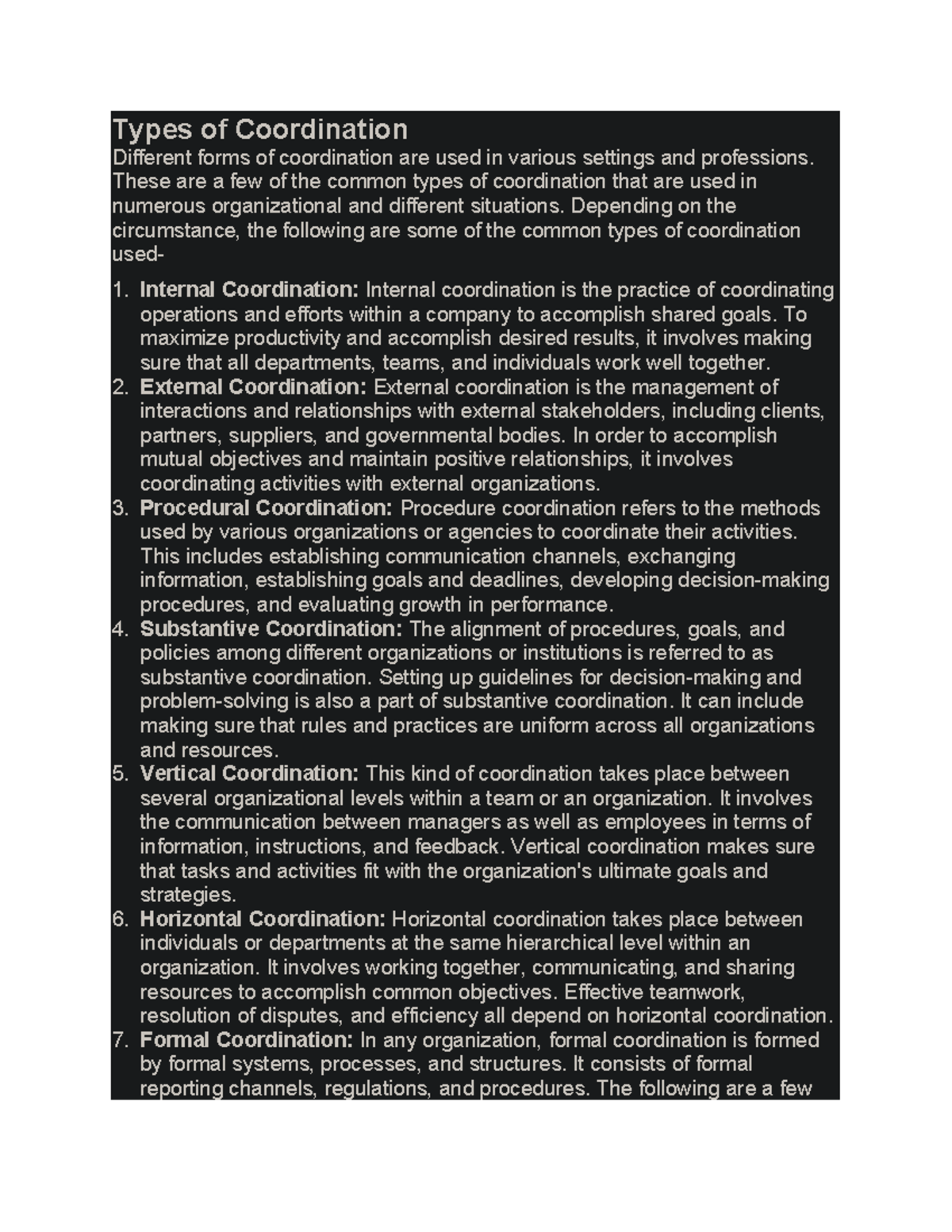 Types of Coordination: Essential Notes for Principles of Management ...