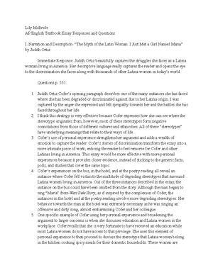 AP Literature - FRQ 3 - Sample essay of FRQ 3 on the ap lit exam ...