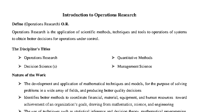 Introduction to Operations Research: Concepts and Applications - Studocu