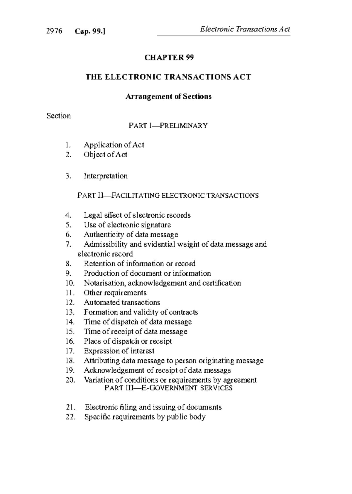 Revised Electronic Transactions Act (Cap 99) - Comprehensive Overview ...