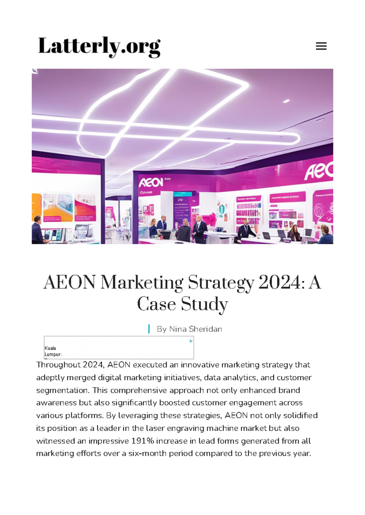 AEON Marketing Strategy 2024: Comprehensive Case Study Analysis - Studocu