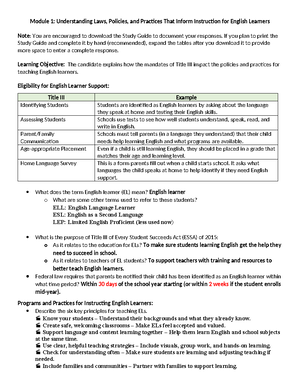 Module 9: Assessing students with exceptionalities study guide - Studocu
