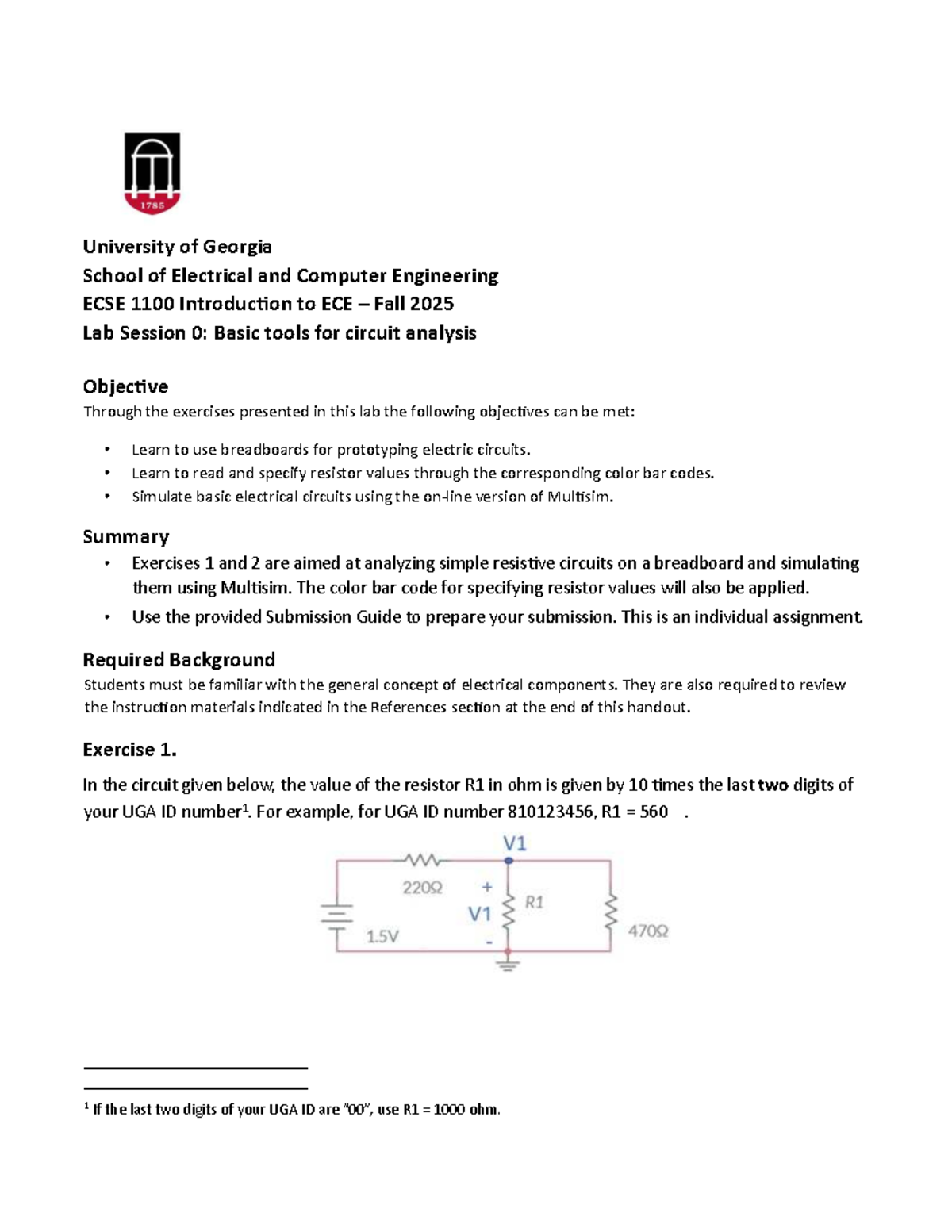 ECSE 1100 Lab Session 0: Circuit Analysis Tools & Techniques - Studocu