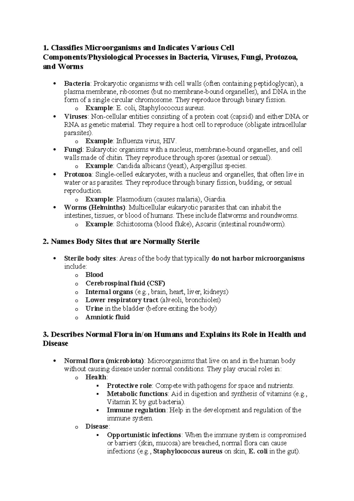 Microbiology Concepts and Microorganisms: Learning Objectives Theme 1 ...
