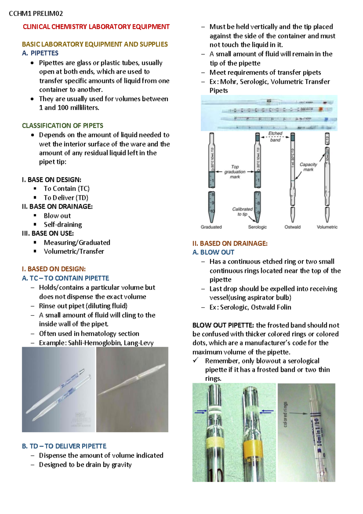 C1 02 Clinical Chemistry Lab: Essential Equipment Overview - Studocu