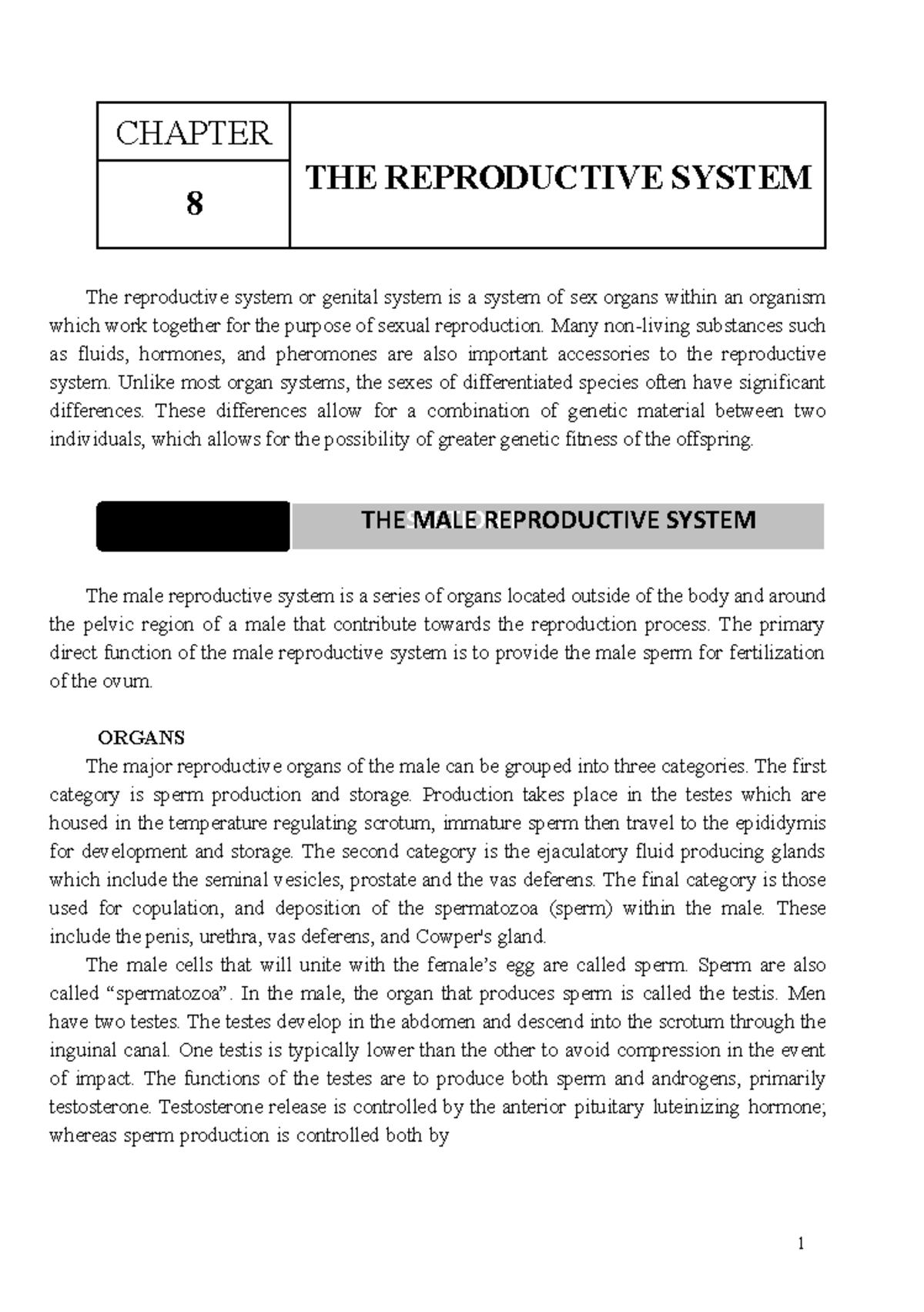 [Reading 6] The Male Reproductive System: Overview and Functions - Studocu