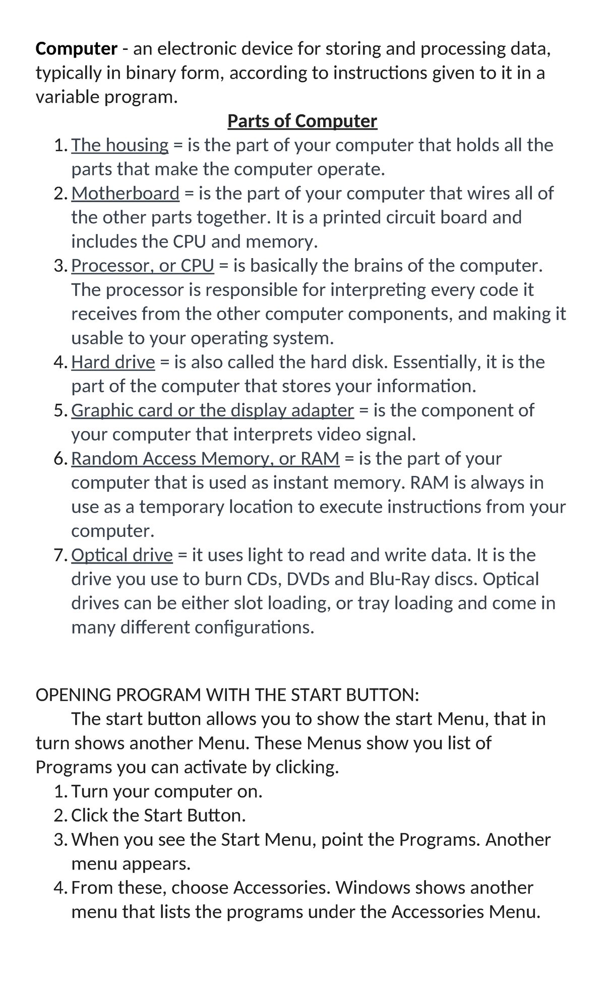 3rd TLE Computer - Activity Sheet on Computer Components and Functions ...